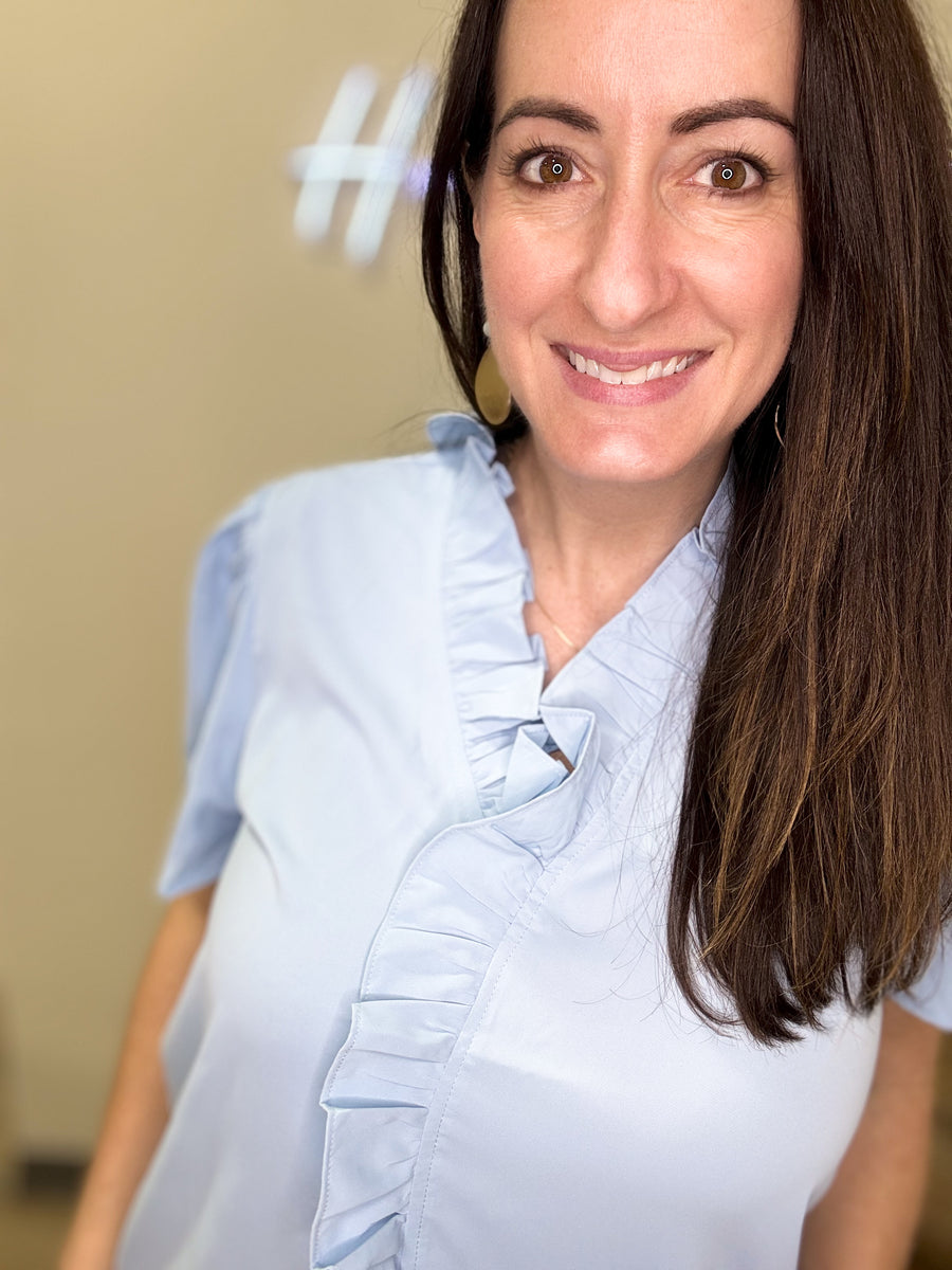 Baby Blue Ruffle Blouse – The Humble Thread