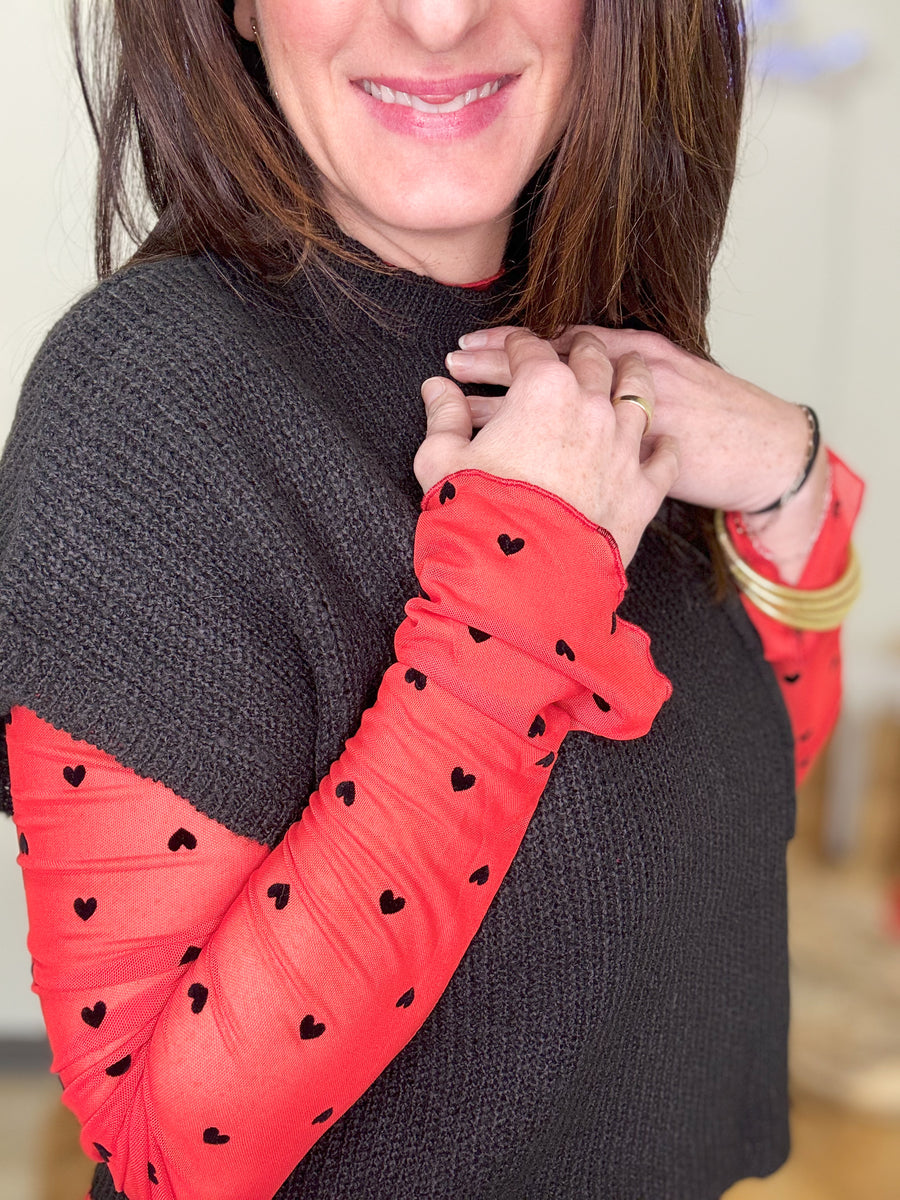 Red Heart Mesh Top – The Humble Thread