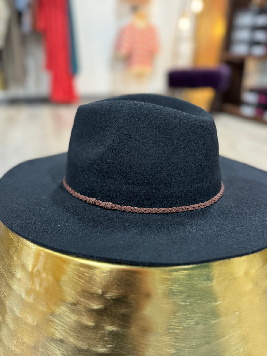 Black Wool Wide Brim Hat – The Humble Thread